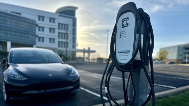 Solar-Powered EV Charging Station in Service at Mon Power Headquarters