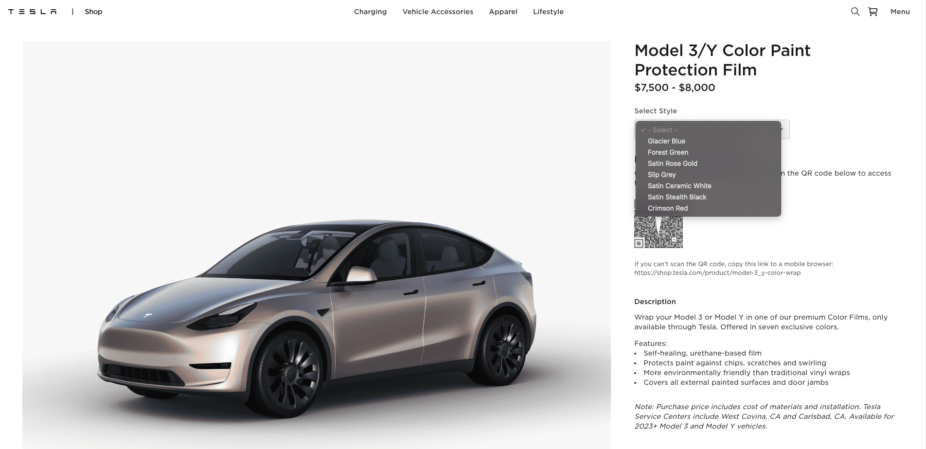 Tesla Now Offering Color PPF Wraps for Model 3 and Model Y