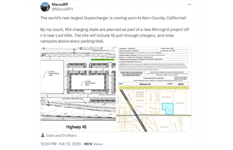 The World’s Biggest Tesla Supercharger Will Have Over 160 Stalls in ...